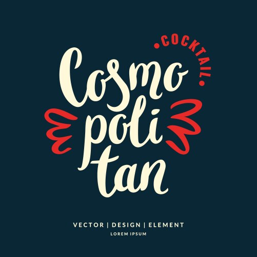 Modern hand drawn lettering label for alcohol Vector Image