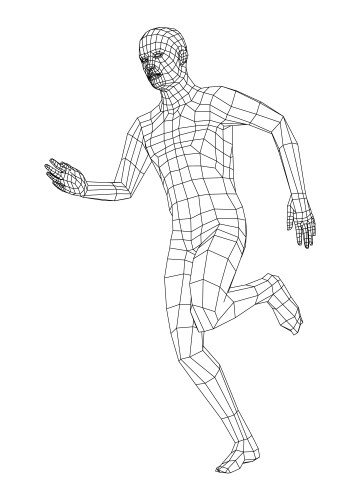 Wireframe running man Royalty Free Vector Image