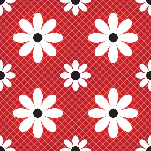 1970s trippy daisy seamless pattern Royalty Free Vector