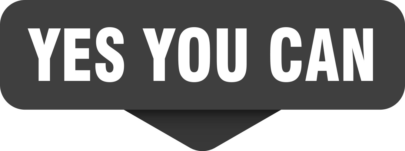 Yes you can sticker sign Royalty Free Vector Image