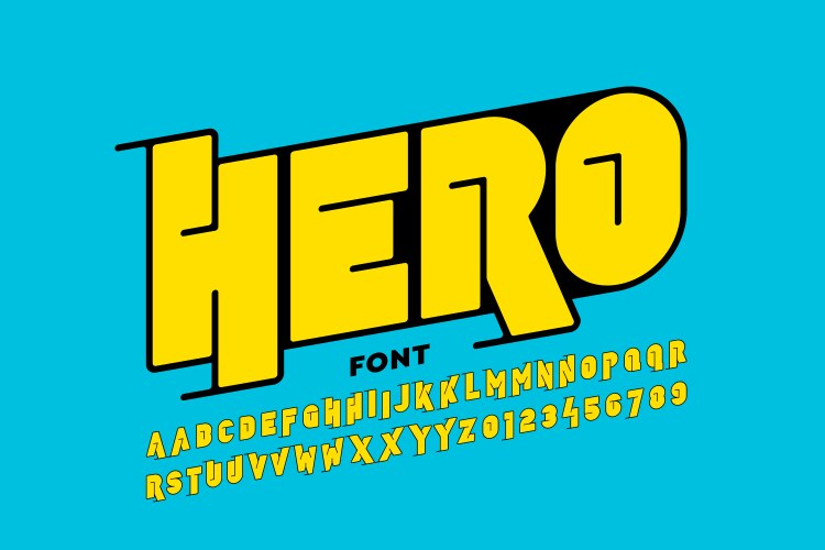 Cartoon thick font for comic headline and logo Vector Image