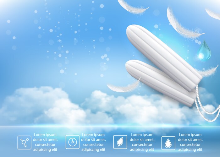 Sanitary napkins advertising poster design Vector Image
