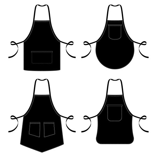 Black apron set Royalty Free Vector Image - VectorStock