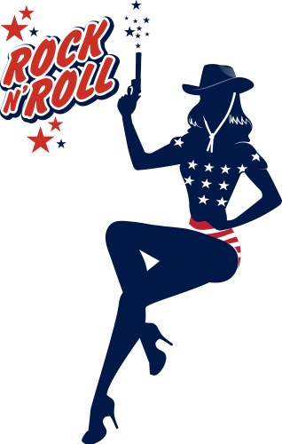 Beautiful pin up girl silhouette dressed Vector Image