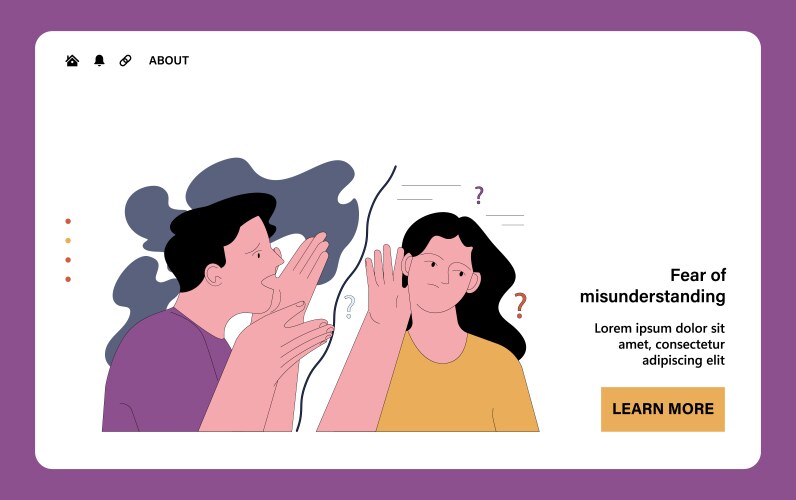 Fear of misunderstanding or misinterpretation Vector Image