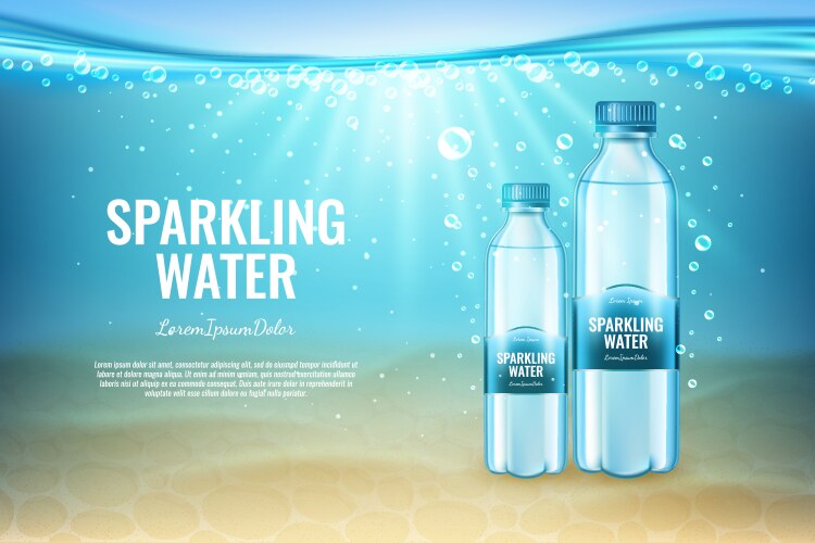 Sparkling water advertising poster Royalty Free Vector Image