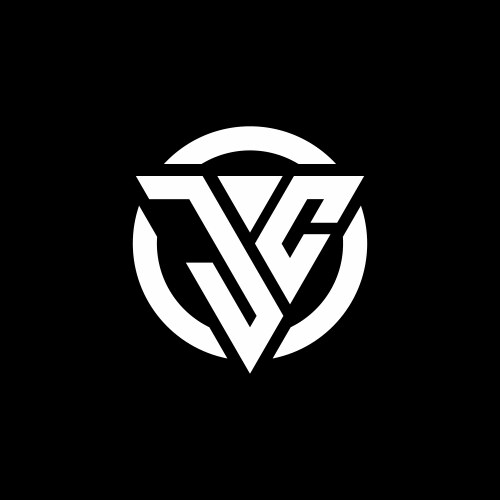 Jc logo letter monogram with triangle shape Vector Image