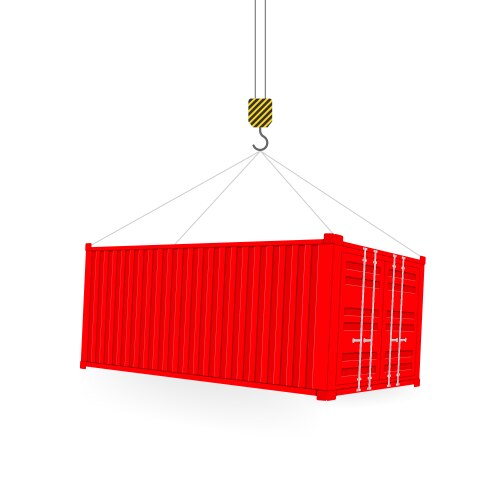 Red shipping container box Royalty Free Vector Image