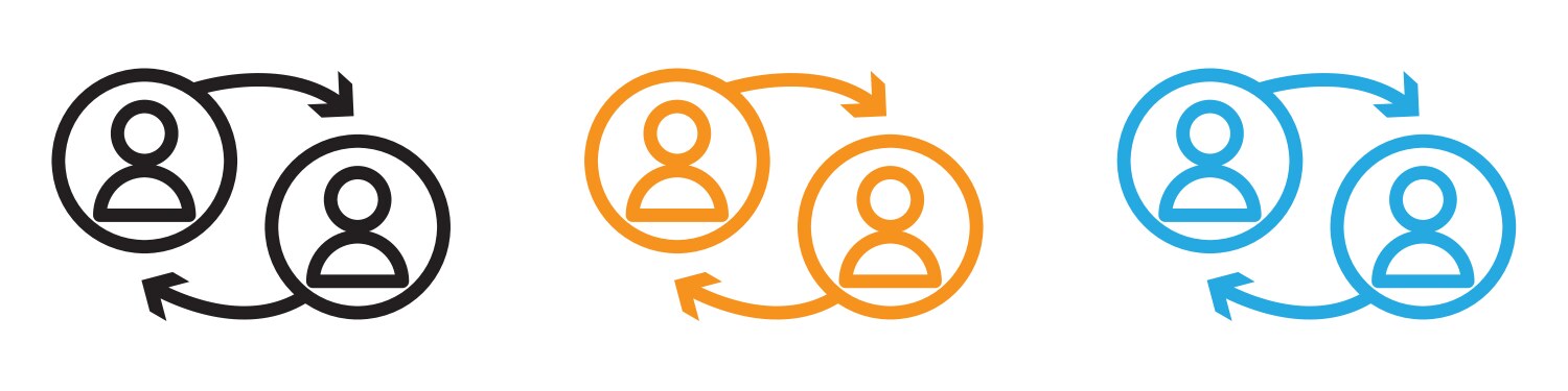 User switch logo sign set outline Royalty Free Vector Image