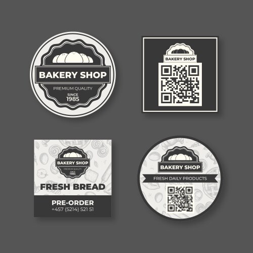 Bakery shop id card template Royalty Free Vector Image