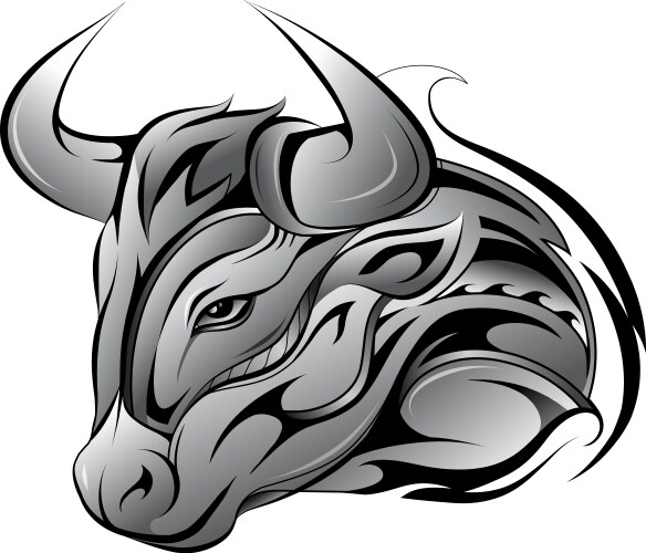 Taurus tattoo as zodiac symbol Royalty Free Vector Image