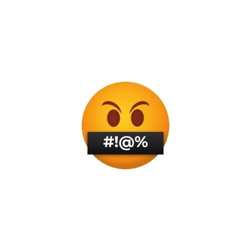 Angry emoji curse emoticon swear word reaction Vector Image