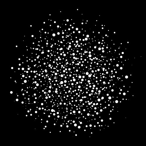 Abstract sphere of black random dots background Vector Image