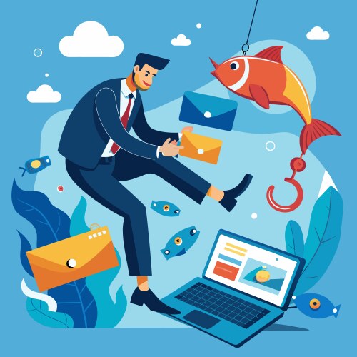 Phishing or stealing personal information fake Vector Image