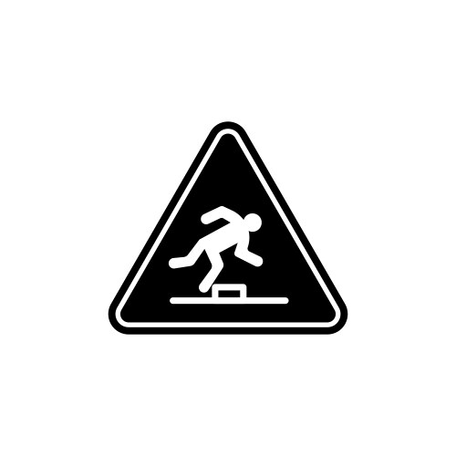 Tripping hazard warning sign icon set danger Vector Image
