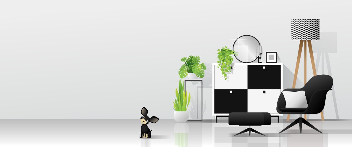 Interior background with modern living room Vector Image