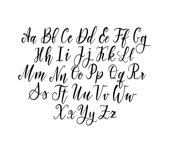 Brushpen lettering alphabet Royalty Free Vector Image