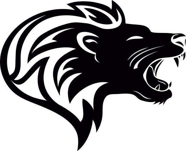 Wild lion icon logo mascot template Royalty Free Vector