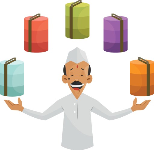 Tiffin service man Royalty Free Vector Image - VectorStock