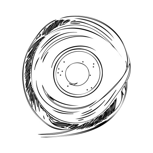 Black hole outline sketch Royalty Free Vector Image