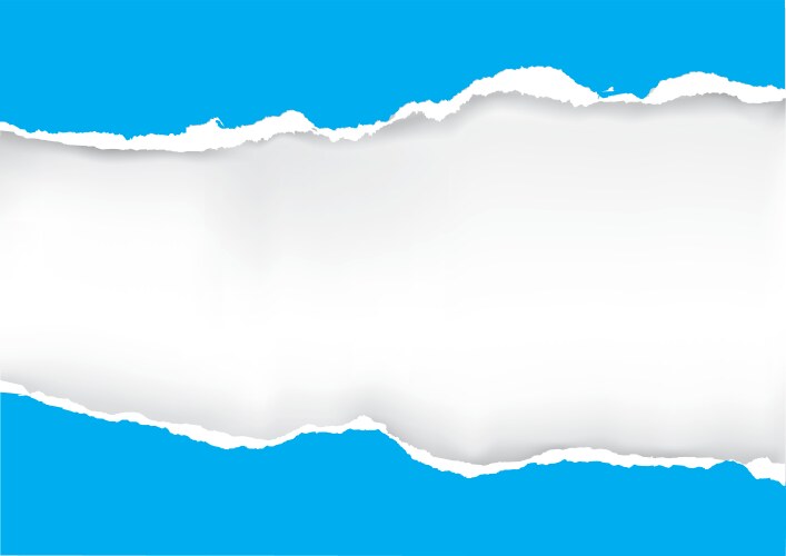 Blue torn paper edge template ripped horizontal Vector Image