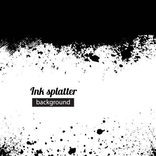 Grunge black ink splattered background Royalty Free Vector