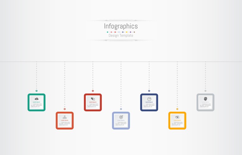 Infographic 7 options design elements Royalty Free Vector