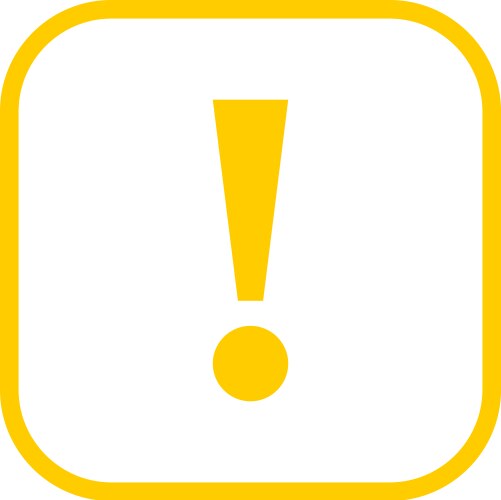 Yellow triangle exclamation mark icon warning sign