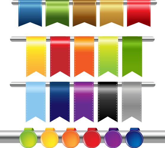 Colorful ribbons set Royalty Free Vector Image