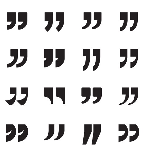 Quotation marks text block quote opinion or idea Vector Image