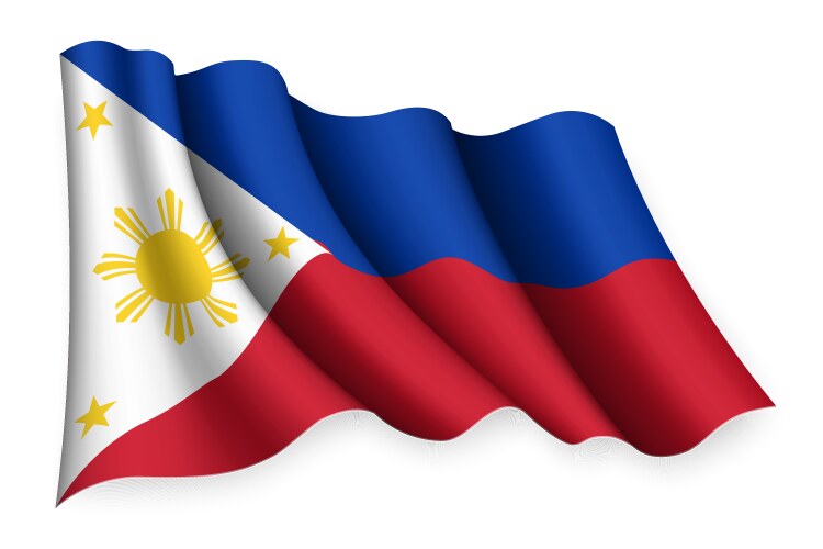 Philippines waving flag Royalty Free Vector Image