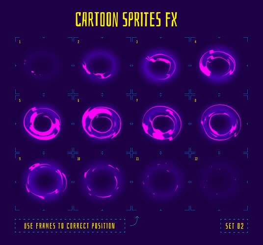 Animation frames or muzzle flash sprites Vector Image