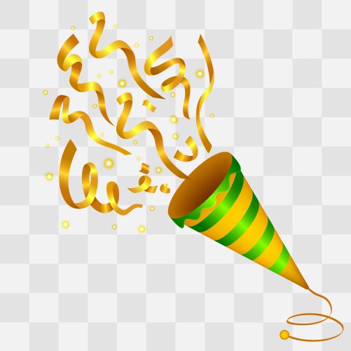 Exploding colorful confetti popper birthday party Vector Image