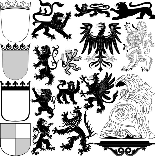Heraldic elements collection Royalty Free Vector Image