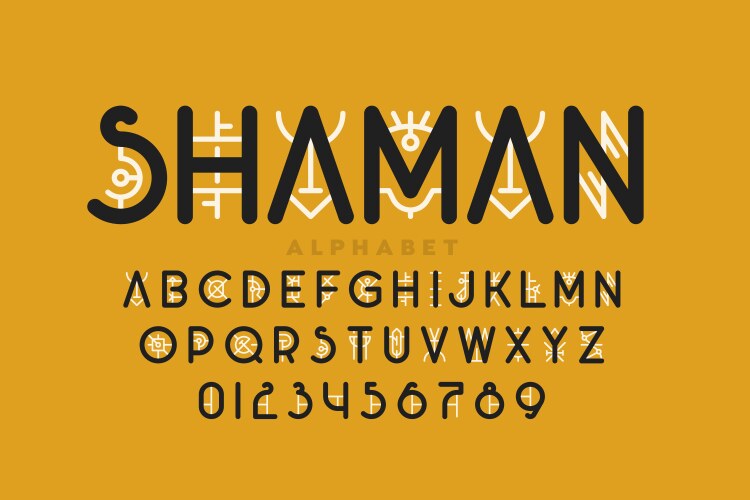 African letters hand drawn ancient tribal font Vector Image