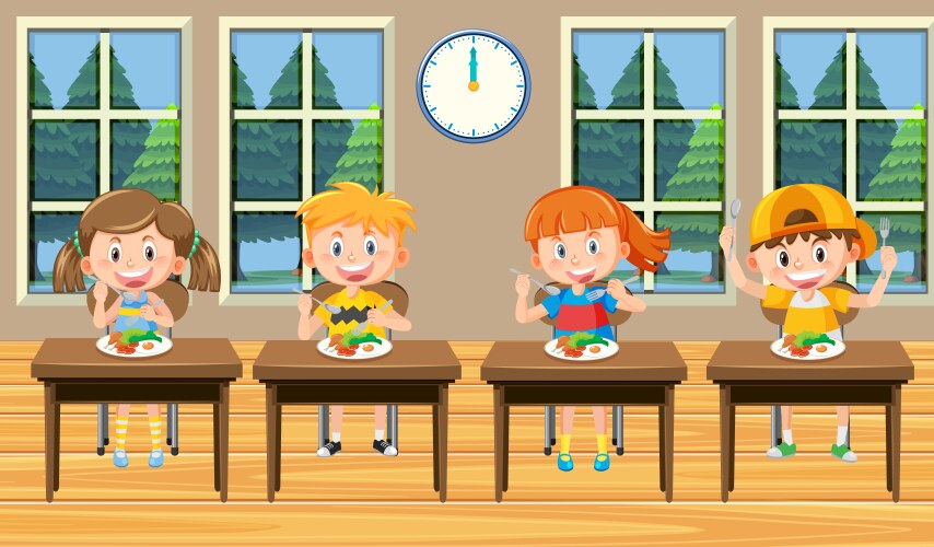 Children Eating Lunch School Clipart Vector Images (over 110)