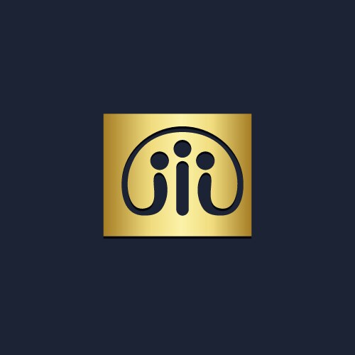 Circle unity group diversity abstract gold logo Vector Image