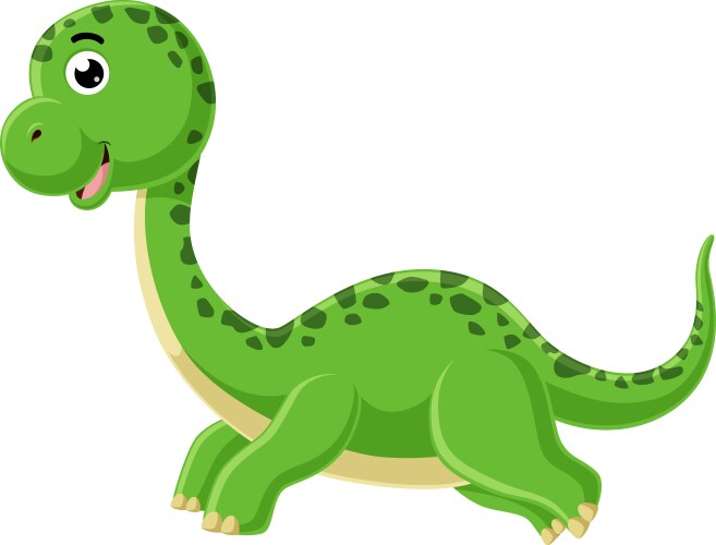 Cartoon baby brontosaurus hatching from egg Vector Image
