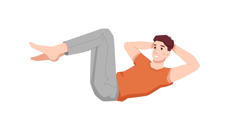 Animated male character working laptop focused Vector Image