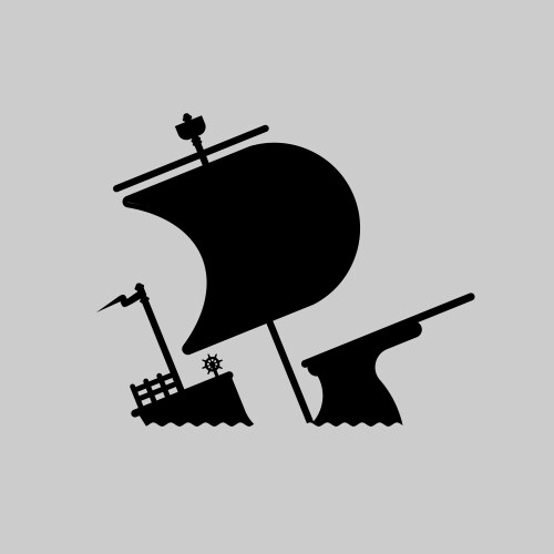 Sunken ship icon shipwreck sign Royalty Free Vector Image