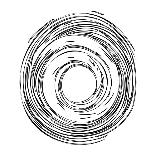 Black hole outline sketch Royalty Free Vector Image