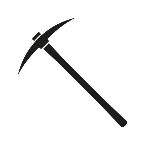 Black and white of a pickaxe Royalty Free Vector Image
