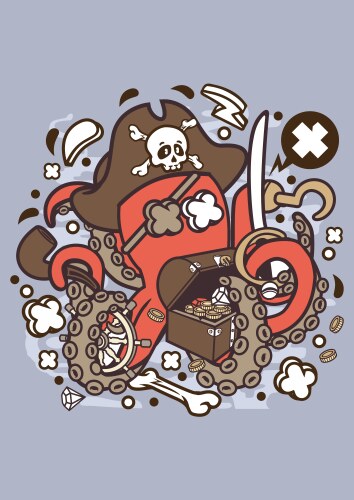 Octopus Pirate Vector Images (over 1,400)