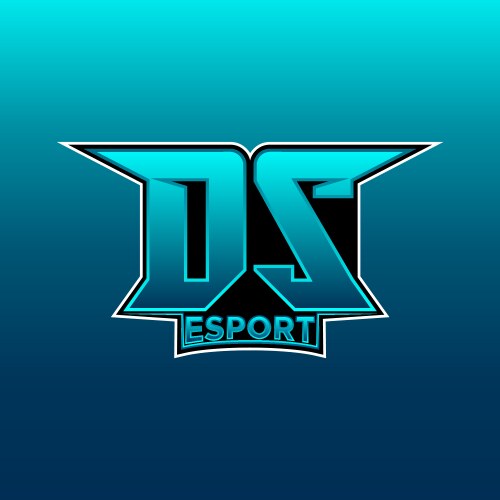 Ds logo monogram esport gaming with gas shape Vector Image