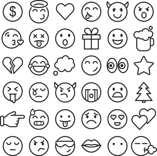 Emoji faces keyboard symbols smile Royalty Free Vector Image