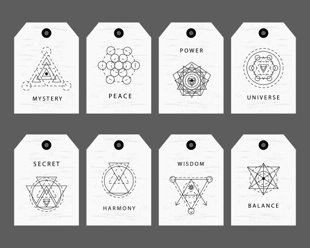 Sacred geometry signs collection Royalty Free Vector Image