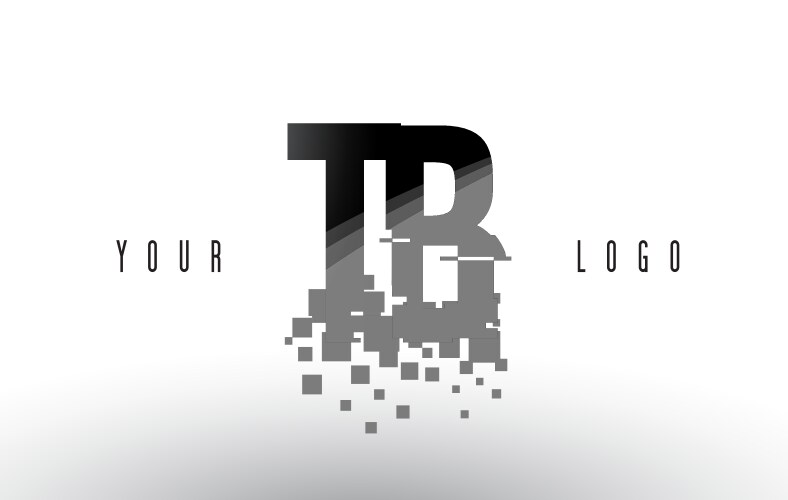 Tb t b letter logo design in black colors Vector Image