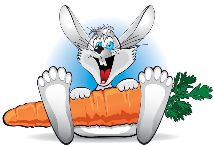 Rabbit transformation from line art to color Vector Image