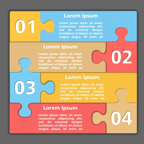 Puzzle font colorful jigsaw alphabet Royalty Free Vector