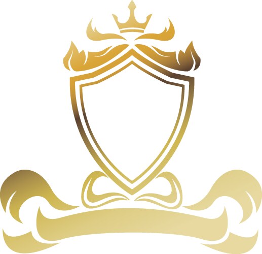 Leaf ribbon shield template blank Royalty Free Vector Image